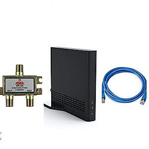 Sling AirTV 2 Dual-Tuner Local Channel Streamer for TVs and Mobile Devices w/DVR Bundle with Quest 3-Ft Cat5e UTP Cable, 2-Way Aska TV Coaxial Cable Splitter
