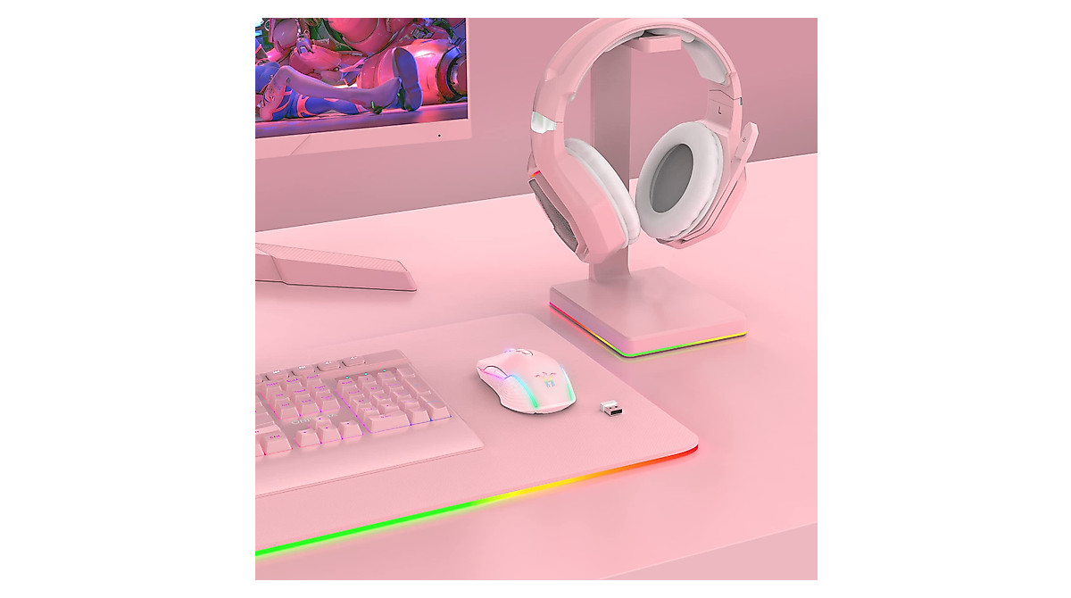 SIMGAL Pink RGB Wireless Gaming Mouse - Ergonomic & Rechargeable