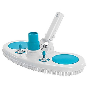 U.S. Pool Supply 13" Weighted Pool Vacuum Head with Nylon Bristles, Swivel Hose Connection, EZ Clip Handle - Connect 1-1/4" or 1-1/2" Hose - Removes Debris, Cleans Floors - Safe for Vinyl Lined Pools