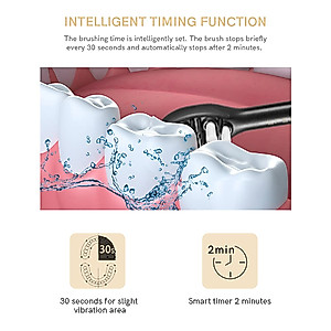 Flexforce Adult Sonic Electric Travel Toothbrush with Metal Handle with 4 Duponts Brush Heads, 1Travel Cover, 1Water flosser, 5 Modes, Wireless Rechargeable Battery 1000 for 30 Days Use, Gray U1B