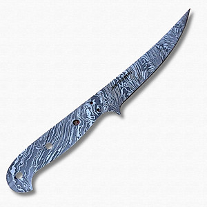 Damascus Steel Fillet Knife Blank for Knife Making Supplies, 5 inch Handmade Ultra Sharp Thin Professional Kitchen Chef Boning Knife Blank Blade JNR -4035
