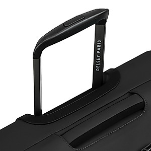 DELSEY PARIS Sky Lite 24-Inch Medium Lightweight Check-In Luggage - Water-Resistant Polyester, Dual Spinner Wheels, Multiple Exterior Pockets, Black - Softside Bag for Easy Travel