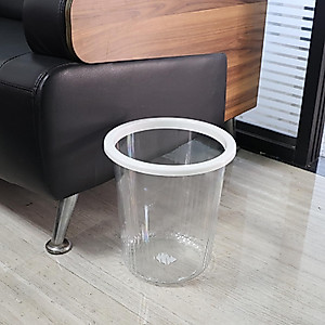 Bringer 2.6 Gallon Acrylic Clear Round Small Wastebasket for Bathroom, Bedroom, Kitchen, 4 Pack Plastic Small Trash Can