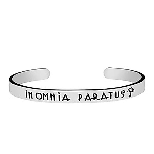 Jvvsci In Omnia Paratus Cuff Bracelet, Inspirational Motivational Gift, Best Friends Gift, The Motto of the Life and Death Brigade, Ready for Anything