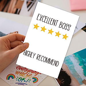 Zoytonky Happy Boss's Day Card, Gift for Boss Birthday, Bosses Day Card Thank You Manager Gift, Excellent Boss Highly Recommend