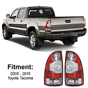 ALZIRIA LED Tail Light Rear Brake Lamp Compatible With 05-15 Tacoma 2005 2006 2007 2008 2009 2010 2011 2012 2023 2014 2015 Toyota Tacoma Driver And Passenger Side