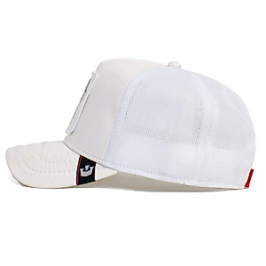 Goorin Bros. The Farm Unisex High Shine Faux Leather Adjustable Snapback Trucker Hat, Big White, One Size