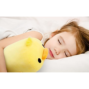PUEENOD Duck Plush Toy, Duck Plushie Stuffed Animal Toy Gifts for Kids Yellow 15Inch