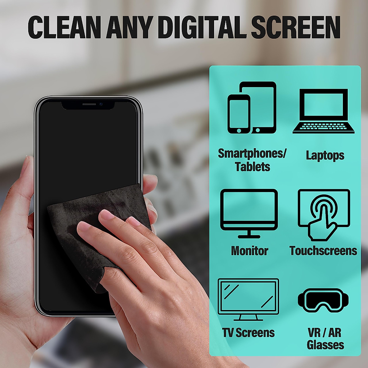 Calyptus Screen Cleaner Spray Kit | (2X) 16oz Sprayer Bottle + (4X) XL Microfiber Cleaning Cloth | Alcohol Free | Phone, Laptop, TV Screen, iPad, iPhone, MacBook Pro, Computer Monitor, Car Screen
