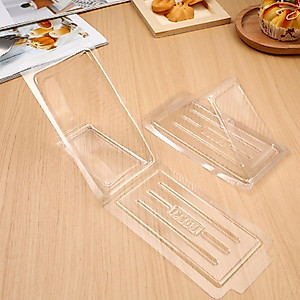 Cabilock 50pcs Sandwich Packing Boxes Food Containers Clear Sandwich Case Sandwich Triangle Boxes Take Out Containers for Sandwich Cake Dessert,Hamburger