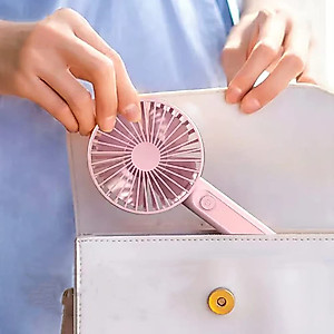Mini Handheld Fan, Small Handheld Fan Portable with Base, USB Desk Fan Rechargeable Personal Cooling Fan for Office Travel Outdoors