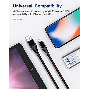 3Pack 3ft iPhone Charger, [ Apple MFi Certified ] 3 Foot iPhone Charging Cable, Nylon Braided 3 Feet Lightning Charger Cord for Apple iPhone 14 Pro Max/13/12 Mini/11/X/XS/XR/XS Max/8/7/6/5S Wire