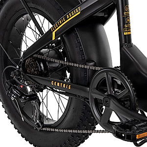 Buzz Centris 20” Fat Tire Folding eBike, Off Road ebike, 500W Rear Hub Motor, Class 2 eBike 20 MPH Pedal Assist and Throttle, 6-Speed Shimano Twist Shifting, Black