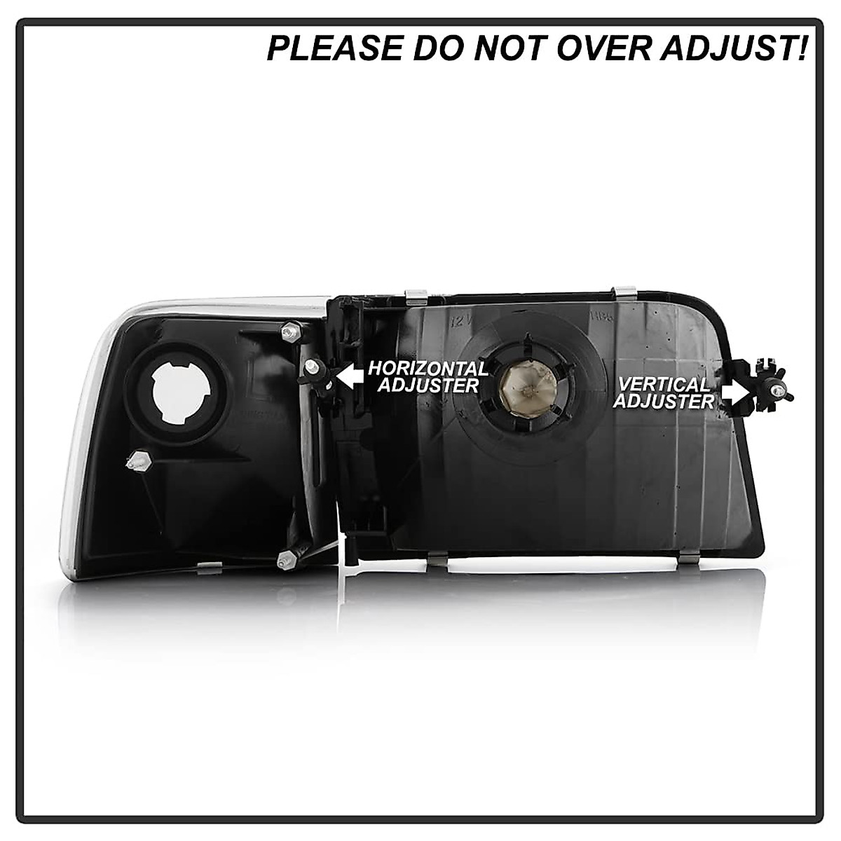 ACANII - For [4PC] Black 1993-1997 Ford Ranger Headlights Corner Turn Signal Lamps Driver + Passenger Side