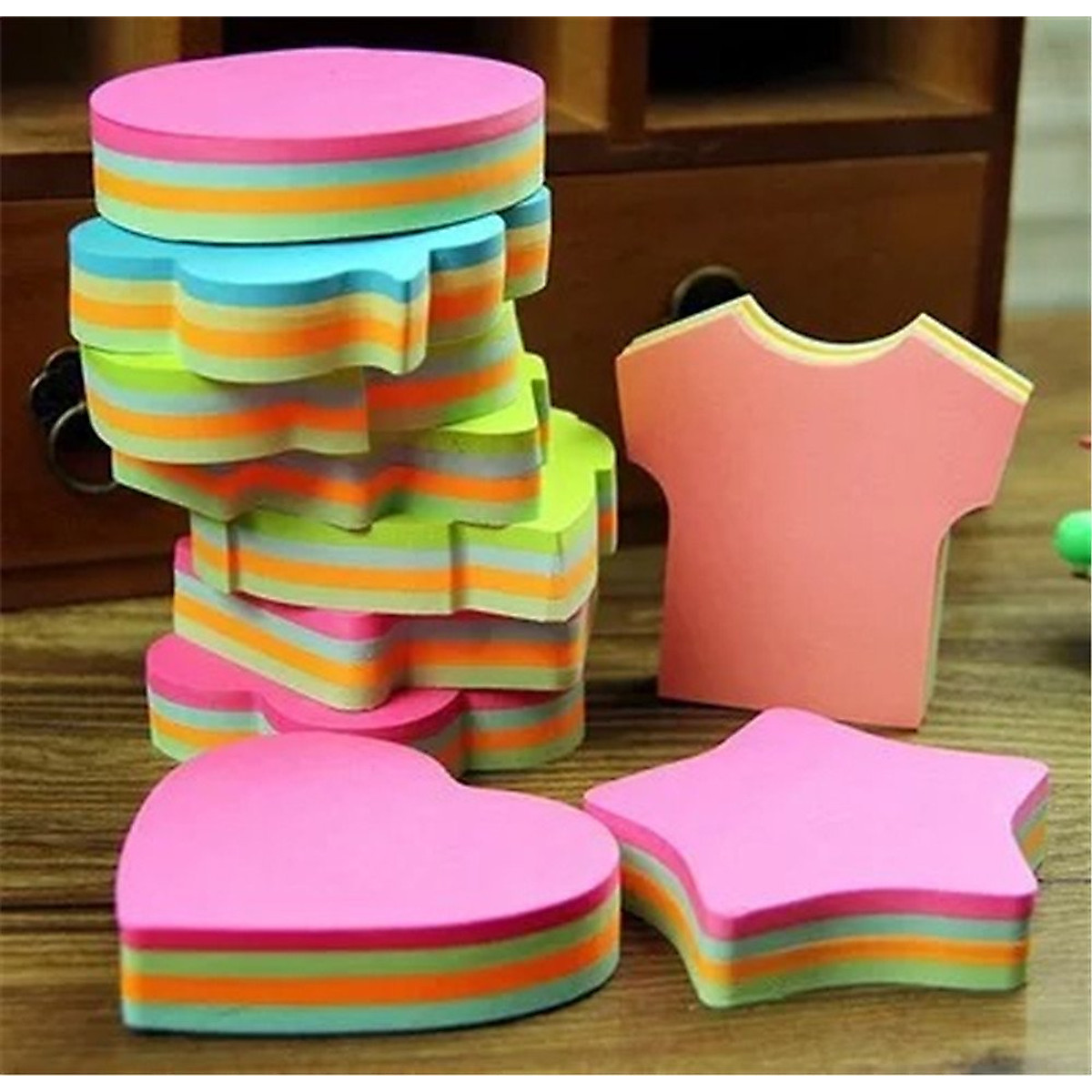 Colorful Sticky Notes in 10 Different Shapes, Separate Packing,Bundle Pack - 10 Pads 100 Sheets Per Pads (1000 Sheets!)