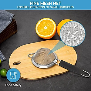 Kafoor Fine Mesh Strainer - 3.4 Inch Round Sieve - Tea Strainers for Loose Tea, Coffee Strainer, Food Strainer, Juice Strainer, and Much More!