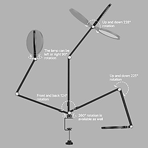 Desk LED Light for Zoom Video - ULANZI Edge-Lit Desk Lamp with Clamp I15W I 3000-6500K I Flexible Arm I Soft on Eyes I Computer Zoom Meeting Light Stream Key Light Phone Clip on Right Light