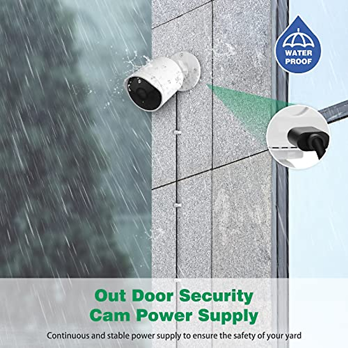 ASKUBSKU Power Extension Cable for Blink Mini Blink100,[10M/33 FT] Micro-USB Charging Cable for Wyze Indoor/Outdoor Security Camera 10 Nail Clips Power Cable for Yi Home Yi Dome Cam Kasa Nest Cam