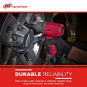 Ingersoll Rand 2235TiMAX-R 1/2" Drive Air Impact Wrench, Lightweight 4.6 lb Design, Powerful Torque Output up to 1,350 ft-lbs, Titanium Hammer Case, Max Control, Red