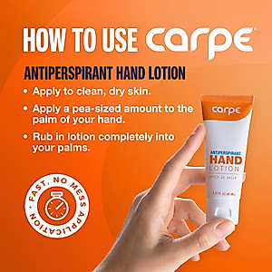Carpe Antiperspirant Hand Lotion, A dermatologist-recommended smooth lotion that helps stop hand sweat, Great for hyperhidrosis (Original Eucalyptus)