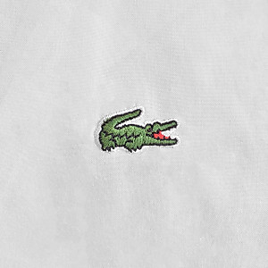 Lacoste 100% Cotton Percale Solid Sheet Set, Breathable, Cooling & Hotel Quality Sheets - Deep Pocket, Easy-Fit, Oeko-Tex Certified, White, Twin