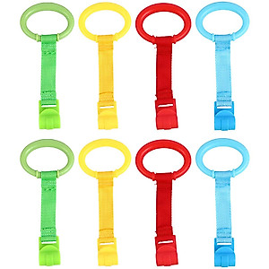 TOYANDONA 8pcs Baby Toddler Crib Pull Ring Safety Stand Up Rings for Kids Walking Training Tool