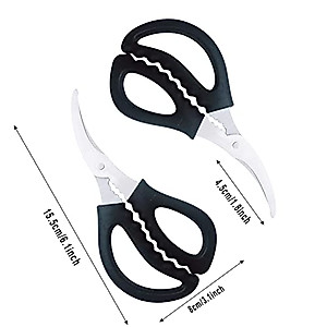 Luckkyme Seafood Tools, Lobster Crab Crackers Lobster Shellers Seafood Forks Seafood Forks(8 Pieces)