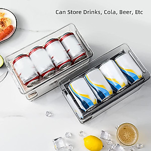 RUYICZB Soda Can Organizer for Refrigerator, 2-Layers Automatic Rolling Beverage Drink Can Storage Organizer, Beer Pop Can Organizer Dispenser Holder,Green