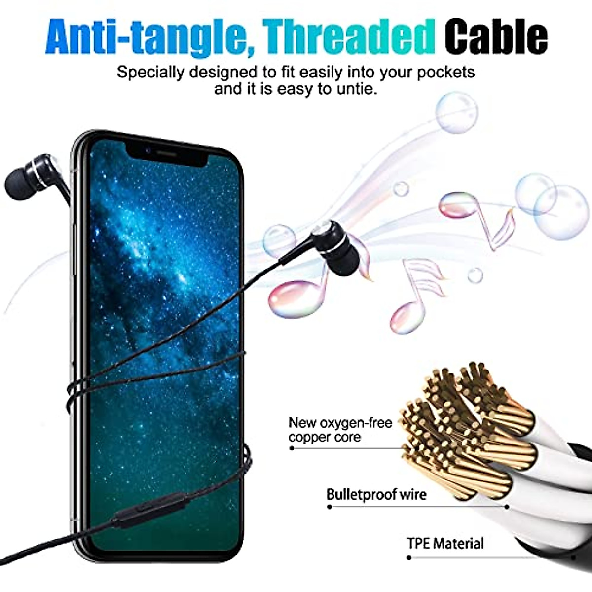 24 Pack Earbuds Pack Wire Earbuds with Microphone in Ear Headphones with Heavy Bass 4 Colors Wire Headphones Noise Isolating Ear Phones Stereo Sound Headphones with Mic for Classroom School Library