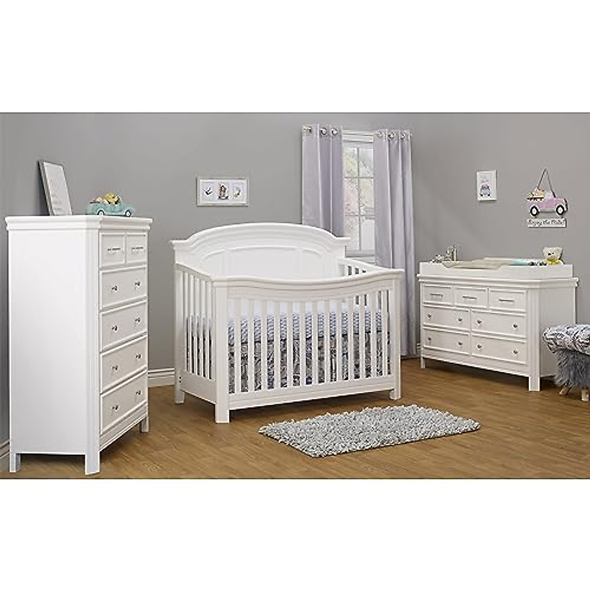 Sorelle Furniture Changing Table Topper for Dresser, Dressing and Diaper Changing Solution for Baby Dresser, Nursery Furniture-White