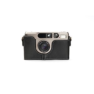 TP Original Handmade Genuine Real Leather Half Camera Case Bag Cover for Contax T2 Black Color