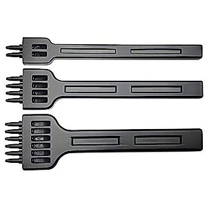 Citian Leather Round Hole Punching Tool 4mm 2/4/6 Claw Tooth Set for DIY Leather Craft (Black)