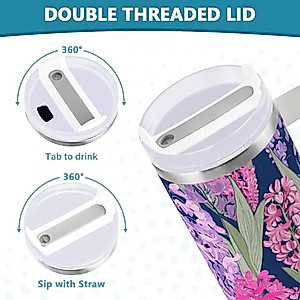 RPLIFE Floral Hyacinth Purple Tumbler, Stainless Steel Bottle, Insulated Tumbler, Tumbler for Men