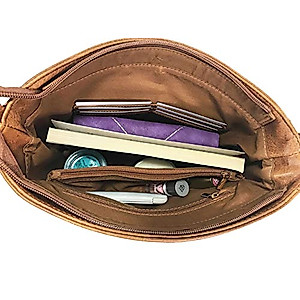 Zzfab Laser Cut Locking Small Concealed Carry Purse CCW Crossbody Bag with Credit Card Slots Brown