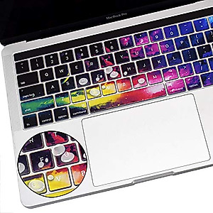 Funut MacBook Pro Keyboard Cover with Touch Bar 13 inch Silicone Keyboard Skin and 15 inch Premium Ultra Thin TPU 2019-2016 (Apple Model A2159 A1989 A1990 A1706 A1707) Skin Protector - Nebula