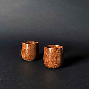 JapanBargain , Wooden Tea Cup Water Coffee Mug Japanese Zen Style Teacup 4 ounce 120ml, Pack of 2