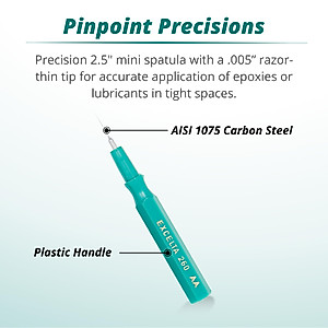 Excelta Mini-Spatula, 2.5" Stainless Steel Tip for Precision Epoxy & Lubricant Application, Professional