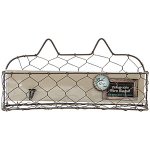 Bottle Cap BSKT1 Wide Wire Basket with Screws, 9-Inch