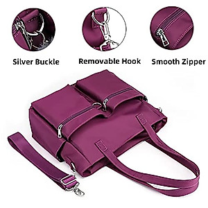 EDIWER Nylon Tote Bag for Women Multi-function Shoulder Handbag Waterproof Travel Crossbody Bag Large Capacity Work bag