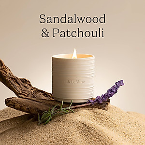 LA JOLIE MUSE Sandalwood & Patchouli Candle, Wood Wicked Candles, Candles for Home Scented, Natural Soy Candles, Clean Burn Candle, 50 Hours