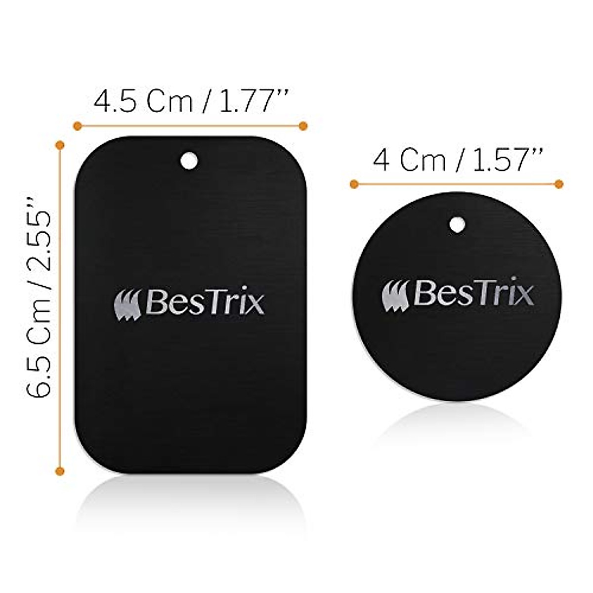 Bestrix Metal Plate for Magnetic Mount with 3M Adhesive (Set of 4) Extra Thin