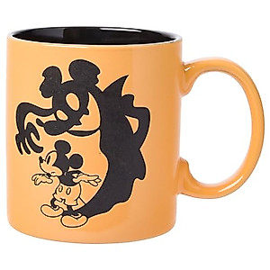 Silver Buffalo Disney Mickey Ghost Shadow V2 Wax Resist Ceramic Mug, 20 ounces