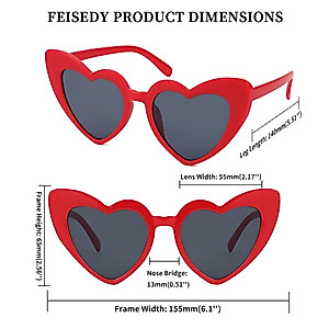 FEISEDY Vintage Heart Shaped Sunglasses Women Stylish Love Eyeglasses B2421-P1