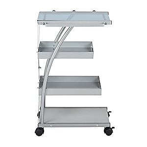SD STUDIO DESIGNS Modern Triflex Mobile Storage Taboret for Arts and Crafts Silver 18.5" W x 16" D x 25.5" H