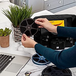 KODAK REELS 8mm & Super 8 Films Digitizer Converter with Big 5” Screen, Scanner Converts Film Frame by Frame to Digital MP4 Files for Viewing, Sharing & Saving on SD Card for 3” 4” 5” 7” and 9” Reels