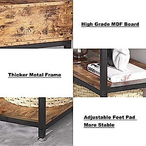 IRONCK TV Stand for 55 Inch TV with Drawers, Entertainment Center TV Stand Console Table for Living Room, 47 Inches Wood TV Console Storage Cabinet, Vintage Brown