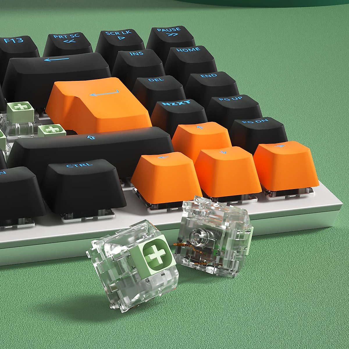 KAILH Box Jade-C Switches for Mechanical Gaming Keyboard DIY, 3pin 50gf Clicky,Compatible for 5pin RGB/SMD hot swappable. (Jade-C 110PCS)