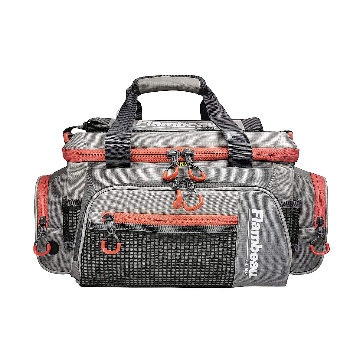 Evolution Outdoors FL30006: 5007 Pro-Angler Zerust Tackle Bag (Grey/Red) - Includes 3 Trays