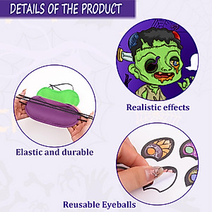 GXGGUS Halloween Party Games, Pin The Tail Game Pin The Eyeball on The Zombies, Two Blindfold Zombies on Game Poster Halloween Classroom Stickers Games,Halloween Zombie Party Games ﻿