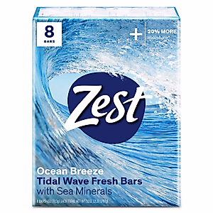 Zest Ocean Breeze Bar Soap - 8 Bars - Enriched With Sea Minerals - Rich Lathering Bars Leave Your Body Feeling Smooth And Moisturized with an Invigorating Scent